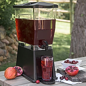 Carlisle FoodService Products 1085203 TrimLine Clear Economy Single Base Beverage Dispenser, 3.5 Gallon Capacity, Black