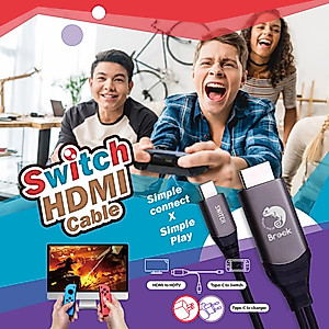 Brook Switch HDMI Cable - A Portable Dock and Charger Pack for Your Switch, Switch Dock Adapter to HDTV, Travel Lightly with Your Switch