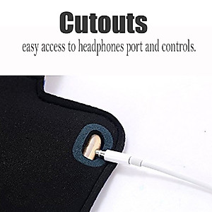 CaseHQ [2pack] Water Resistant Sports Armband with Key Holder and Night Reflective for iPhone X 8 Plus 7 Plus, 6 Plus, 6S Plus,Galaxy S9, S9+,s8,s8+,S6/S5, Note 4 etc.Running Exercise (Black+SkyBlue)