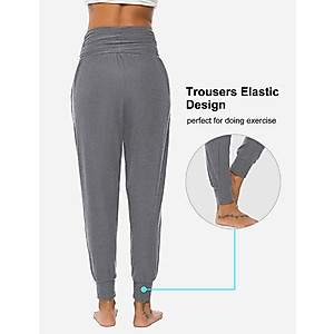 DIBAOLONG Womens Yoga Sweatpants Loose Workout Joggers Pants Comfy Lounge Pants with Pockets Light Gray S