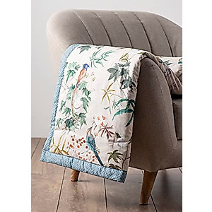 Maison d' Hermine Hokuzai Cotton Throw Blanket Bohemian Bedding Lightweight and Breathable for Couch Sofa Bed Travel (50"x60")