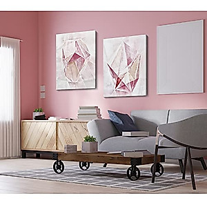 Creoate Pink Wall Decor for Girls Bedroom, Hand Paintd Pink Painting Canvas Print Artwork Framed Set, Abstract Pink Painting for Living Room Wall Decor, 24X36 Inch x2pcs, Ready to Hang