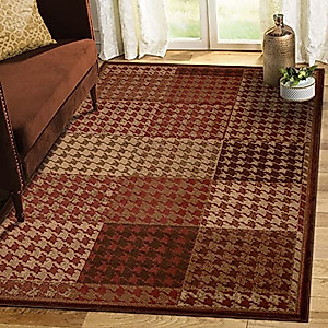 BNM Indoor Large Area Rug with Jute Backing, Great for Entryway, Living Room, Kitchen, Dorm, Bedroom, Hallway, Perfect for Hardwood Floors, Vintage Geometric, 8' x 10', Mocha