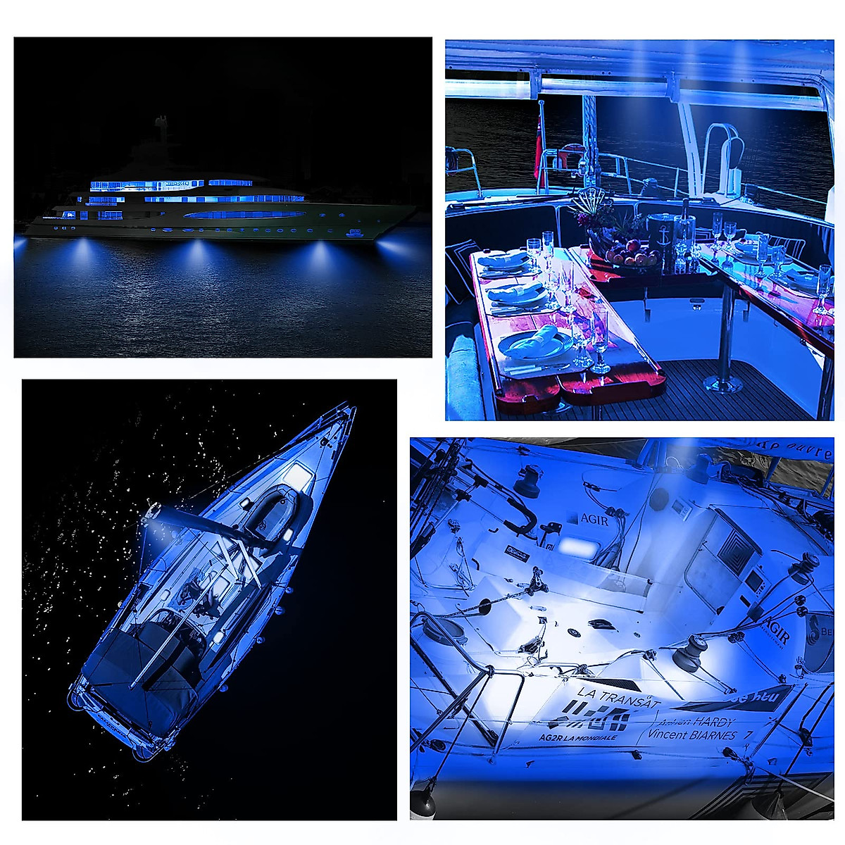 HONG 111 Marine Boat Lights, Utility Led Interior Lights for Boat Deck Courtesy Cockpit Decoration Light, 12V Waterproof Boat Navigation Lights for Bow and Stern, Kayak Lights (10 Pack) (Blue)