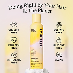 Eva NYC Freshen Up Invisible Dry Shampoo with Argan Oil & Rice Starch for All Hair Types, Non-Toxic, GMO-Free Cleansing Formula