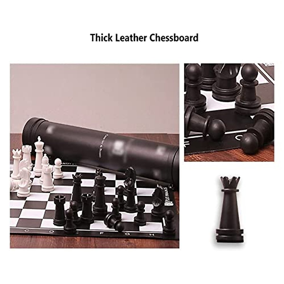 JGATW Chess Set Portable Chess Checkers Set，Folding Roll Up Chess Game for Outdoor Activities Chess Sets International Chess