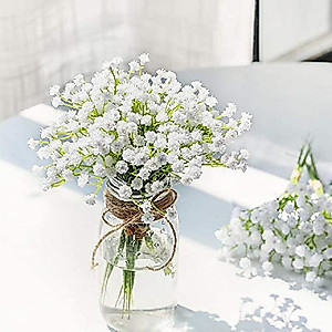 Veryhome 10PCS 30 Bunches White Babys Breath Flowers Artificial White Fake Flowers Gypsophila DIY Floral Bouquets Arrangement Wedding Home Decor（VASE NOT Included）