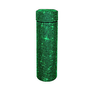 MYHOBBY Bling Rhinestone Women Stainless Steel Thermos Cup,500ML Portable Travel Water Cup For Car Home and Outdoor,Green