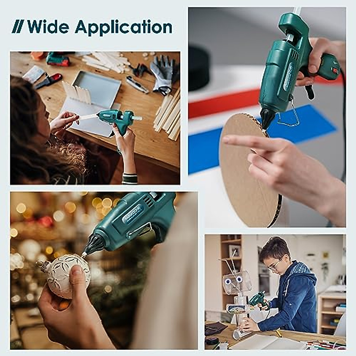 Hot Glue Gun Kit Glue Gun - MAXDONE Craft Glue Gun Full Size(Not Mini) Glue Guns Heavy Duty Hot Glue Gun with 12pcs Glue Sticks(0.43'' x 8") 100w for DIY Art