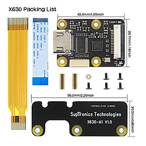 Geekworm X630 V1.5 Hdmi to CSI-2 Module+X630-C1 Metal Case for Raspberry Pi 4, Hdmi Input Bridge TC358743 Supports up to 1080p/25Fps