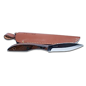 Grohmann D.H. Russell Original Canadian Belt Knife #R1C - Handmade Carbon Steel Hunting Knife with Premium Leather Sheath - Made in Canada