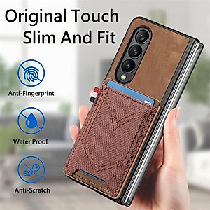 Case for Samsung Galaxy Z Fold 3 5G,Retro PU Leather Dustproof Fall Protection Shockproof Case Cover with Card Slot Compatible with Samsung Galaxy Z Fold 3 5G(Brown)