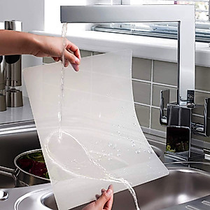 Transparent Light White PP Placemats Heat Insulation mat Outdoor Cutting Boards mat. 18 x 12 Inches for Cooking Prep, Traveling, Camping, BBQs Or Kitchen,8 Pieces.