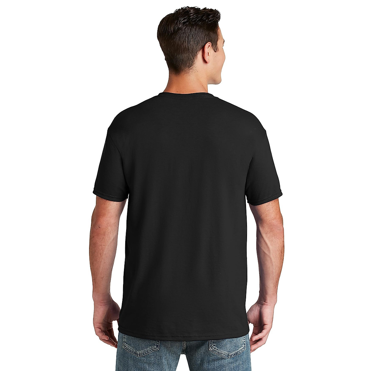 Jerzees Men's Dri-Power Short Sleeve T-Shirt (Pocket & No, Pocket-3 Pack-Black, X-Large