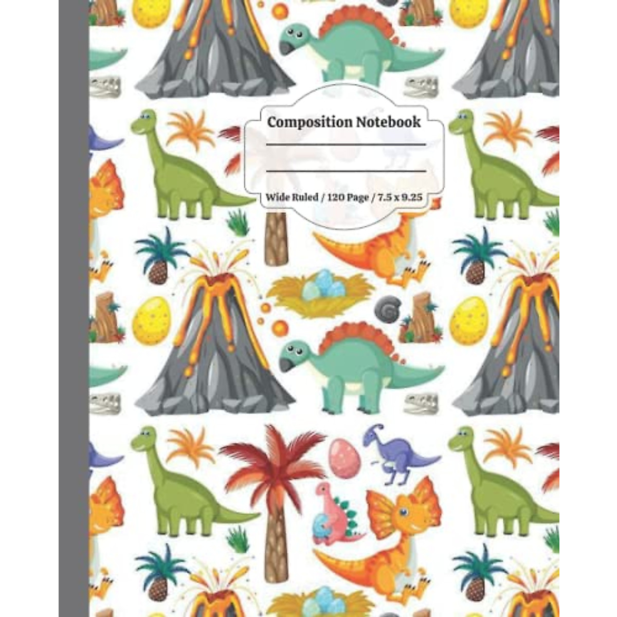 Dinosaur Composition Notebook: Wide Ruled Paper For Kids, Teens, Girls, Boys, And Students, Cuadernos Escolares , Preppy Composition Notebook, Kawaii Notebooks