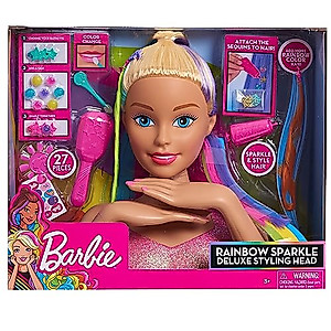 Barbie Just Play Rainbow Sparkle Deluxe Styling Head, Blonde Hair