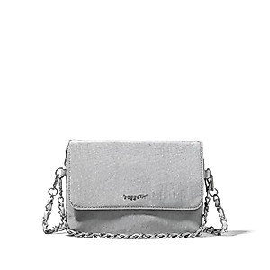Baggallini Flap Crossbody w/Chain Silver Shimmer One Size