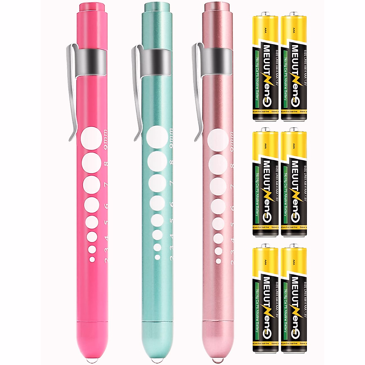MEUUT 3 Pack Pen Lights for Nurses with 6 Batteries – Medical Penlights Nurse Accessories for Work, Perfect Nursing Student Essentials Medical Supplies for Nurses Doctors EMT Trauma