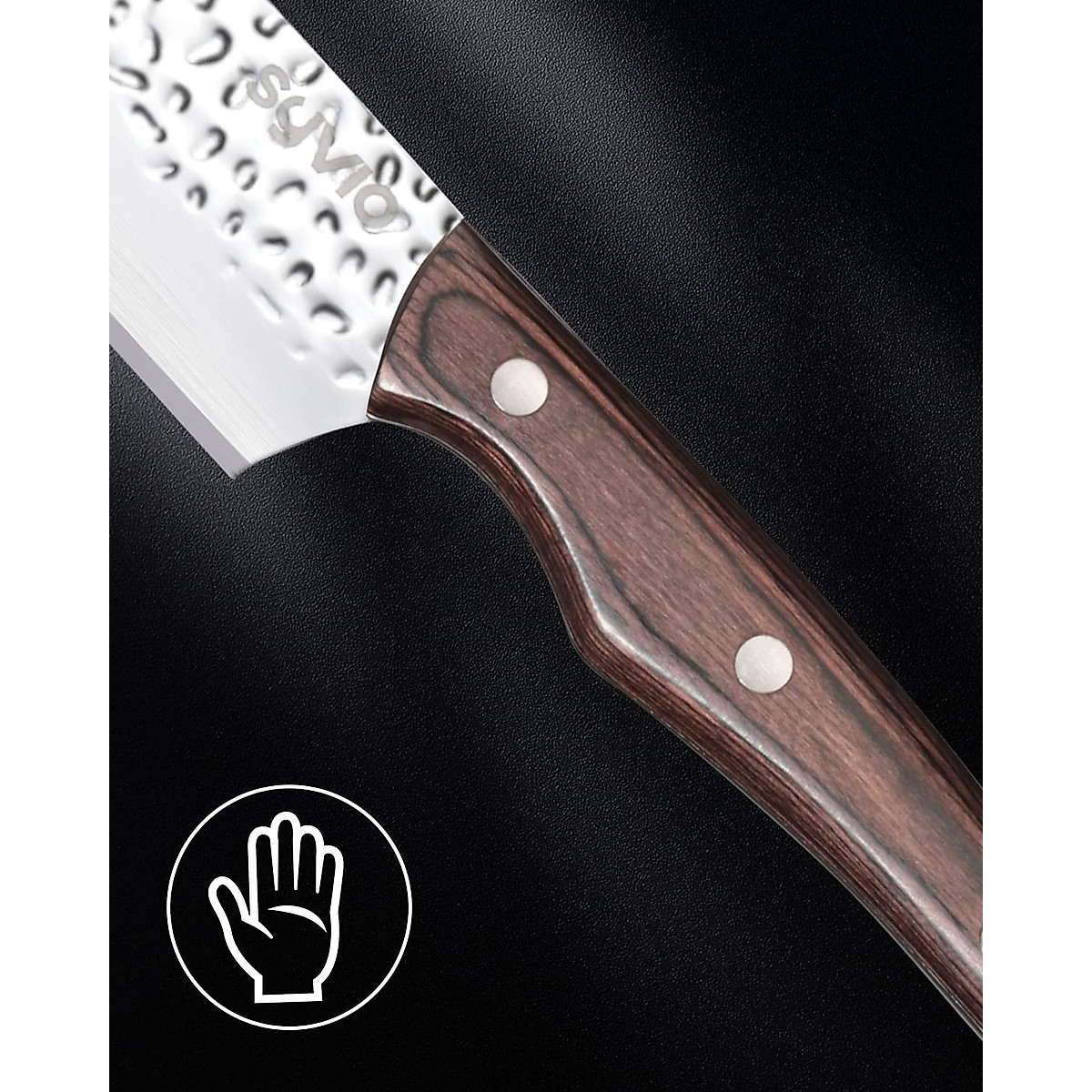 syvio Chef Knife Set, Kitchen Knives with High Carbon Stainless Steel & Wooden Handle, Kitchen Knife Set 3 PCS-8" Chef’s Knife &7" Santoku Knife&5" Paring Knife with Gift Box