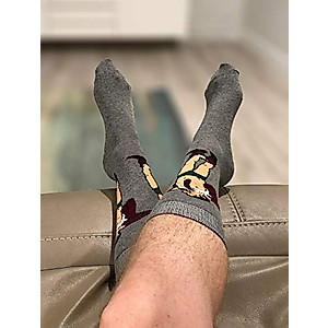 Balanced Co. Dwight Schrute Are You Wearing a Wire Dress Socks Rainn Wilson Funny Socks Crazy Socks (Dark Gray)