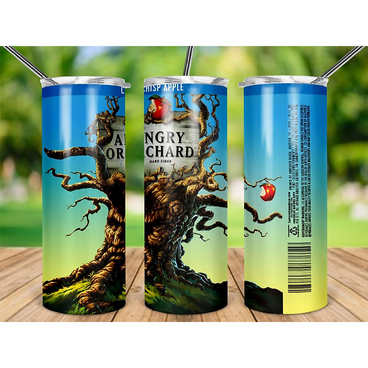 Angry Orchards #1 20oz Stainless Steel Tumbler, Slide Door Lid & Straw Included, Beer, Birthday, Gift, Great For Keeping Drink Cold or Hot