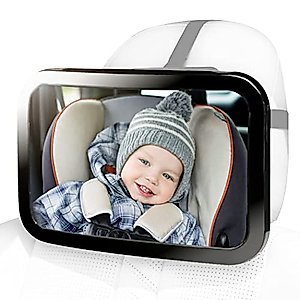 CARTMAN Baby Car Mirror, Safety Car Seat Mirror for Rear Facing Infant with Wide Crystal Clear View, Shatterproof, Fully Assembled, Crash Tested and Certified