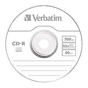 Verbatim 43787 52X 700MB 50Pk CD-R Extra Protection Wrap Spindle - Matt Silver