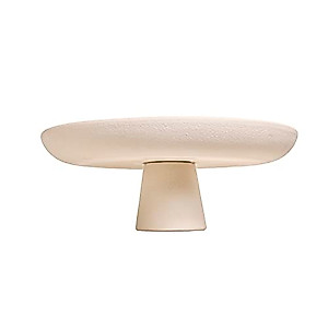 Large Off-White Ceramic Pedestal Decorative Bowl for kitchen decor. Style as a fruit bowl or as a showpiece for on your styled coffee table.