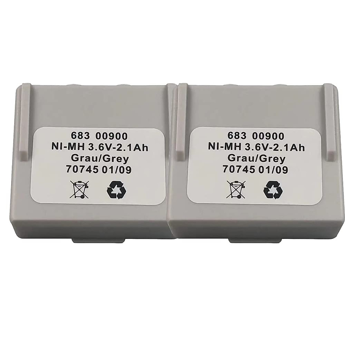 WELLVEUS 68300900 Rechargeable Battery 3.6V-2.1Ah Ni-MH Grau/Grey Battery for HETRONIC Remote Control(Pack of 2)