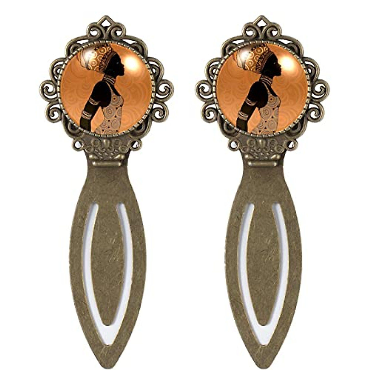 2 Piece African American Girls Bookmark, Vintage Style Book Markers for Book Lovers Writers Readers Teachers, Birthday Gifts for Women Men Teens