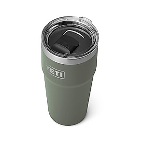 YETI Rambler Stackable Pint, Vacuum Insulated, Stainless Steel with MagSlider Lid, Camp Green