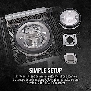 Thermaltake Pacific W7 Plus 16.8 Million RBG Color Software Enabled (TT RGB Plus/Alexa/Razer Chroma) AMD/Intel (LGA 1200) Built-in Temp Sensor CPU Water Block CL-W279-CU00SW-A