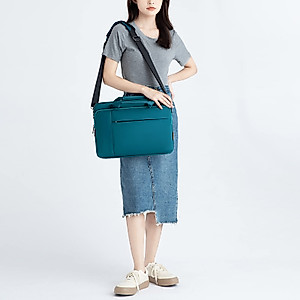 DOMISO 17.3 inch Laptop Bag Business Briefcase Water-resistant Notebook Messenger Shoulder Bag for 17.3" Macbook Pro 17/Dell/MSI GS73VR Stealth Pro/Lenovo IdeaPad/HP Envy,Turquoise