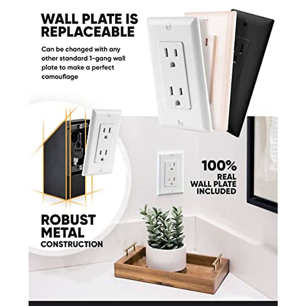 Elder Welder® Hidden Wall Safe Outlet with Key Lock, Electric Socket Safe, Covert Wall Safe, Diversion Outlet Safe, Outlet Hidden Safe, Secret Compartment, Secret Outlet Box for Hiding Money Jewellery