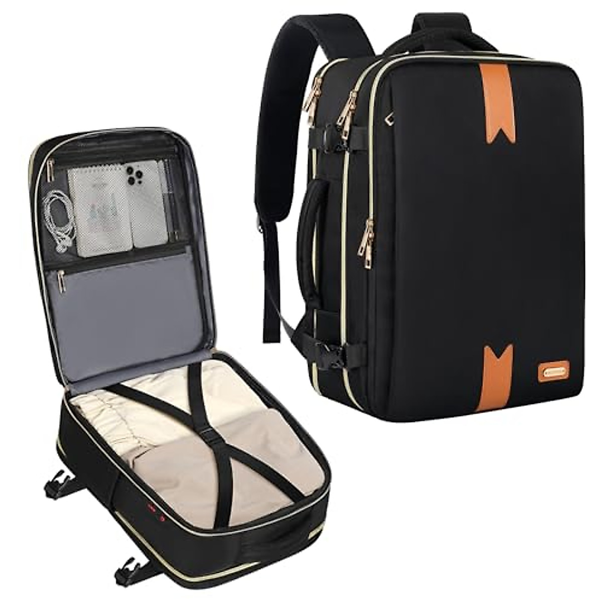 Travel Backpacks for Women Carry On, TSA Friendly Flight Approved Backpack for Traveling On airplane Water-resistant Personal Item Bag with Laptop Compartment Fits 15.6 Laptop Casual Daypack for Work