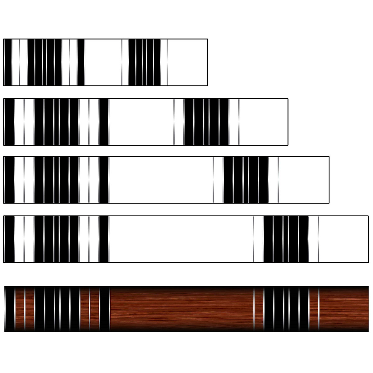 White Water Archery Non-Laminated Clear Transparent Black Crests Traditional 13 Arrow Wraps 15 Pc Pack Choose Length Width (9, 1.4)