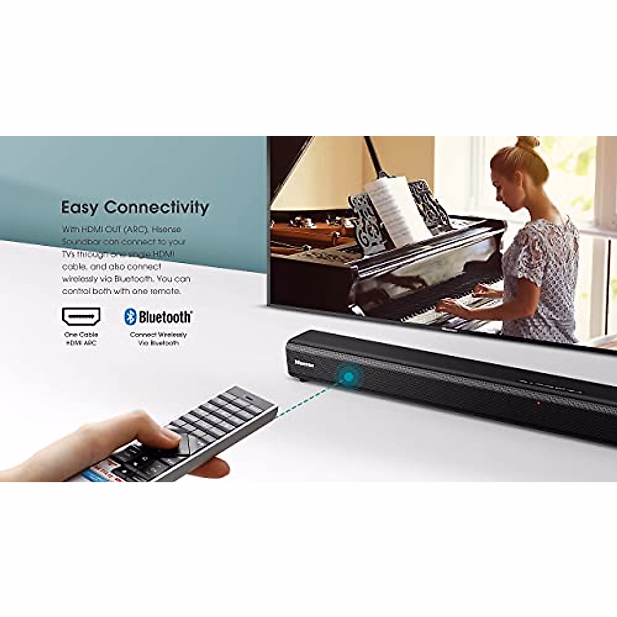 Hisense 2.0 Channel Sound Bar Home Theater System with Bluetooth (Model HS205) (Renewed)