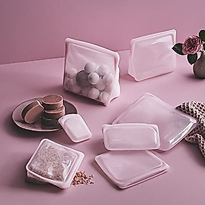 Stasher Reusable Silicone Storage Bag, Food Storage Container, Microwave and Dishwasher Safe, Leak-free, 1/2 Gallon, Pink