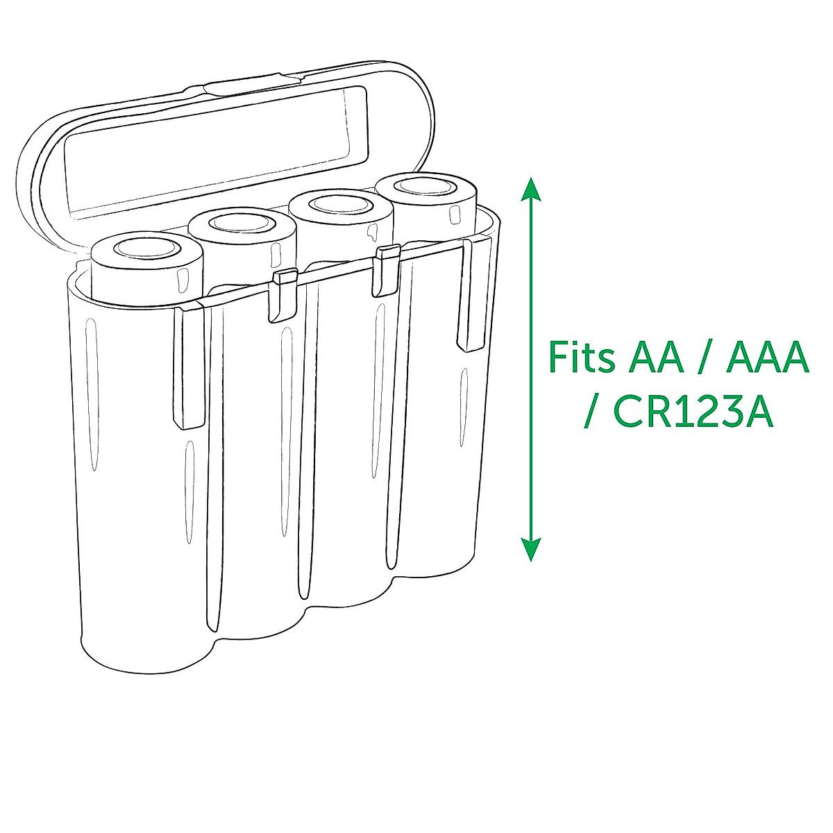 Powertron 5 AA/AAA / CR123A Black Battery Holder Storage Cases