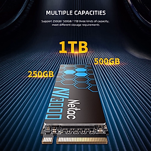 Netac 1TB NVMe PCIe Gen3x4 M.2 Internal Solid State Drive Up to 3,100 MB/s with Aluminum Heatspreader 300TBW, Built for Gaming