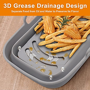 2pcs Air Fryer Silicone Liners Pot with 2pcs Air Fryer Mats & 2pcs Brush for Ninja Food Dualzone DZ401 DZ201 Air Fryer