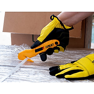 OLFA Concealed Blade Safety Utility Knife (SK-10) - Multi-Purpose Safety Cutter w/Concealed Blade, Tape Splitter, & Non Slip Ergonomic Handle, Replacement Blades: OLFA SKB-10 Safety Blades