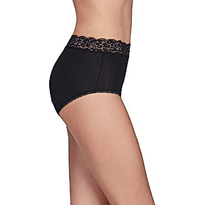 Vanity Fair Women's Flattering Lace Panties: Lightweight & Silky with Superior Stretch, Black, 9
