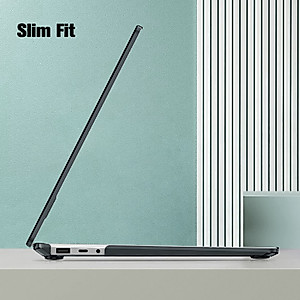 Fintie Case for 13.5 Inch Microsoft Surface Laptop 5/4/3 with Metal Keyboard (Model: 1951/1868) - Protective Slim Snap On Hard Shell Cover, Crystal Black