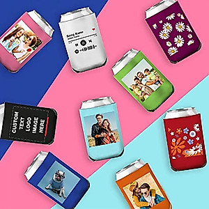 Custom Can Sleeve Beer Coolers 1-150pcs Bulk Personalized Koozies Insulated Beverage Bottle Holder with Logo Image Text for Party Weddings Fishing Picnics