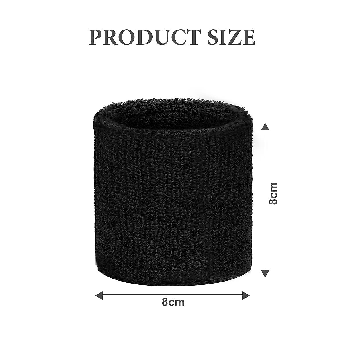 Aucuu Sports Wristband for Men & Women, 2PC Absorbent Sweatbands, Terry Cloth Wrist Sweat Bands for Tennis, Basketball, Running, Gym, Working Out