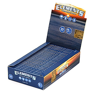 Elements 1.25 1 1/4 size Ultra Thin Rice Rolling Paper full box of 25