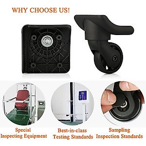 TarppedRock Replacement Luggage Wheels for Suitcases, Set of 2, Luggage Wheels Replacement Left & Right Spinner Wheels for Suitcase Travel Customs Case (TR149R - 2 Pcs)