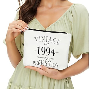 JIUWEIHU 30th birthday gifts for women, BFF, Mom- Limited 1994 Edition Makeup Bag, 1994 30th Birthday Decorations Present for Women 30 Year Old Birthday Gift Ideas for Sisters, Friends, Coworker