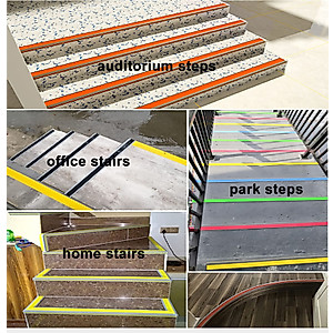 Stair Nosing Edge Anti Slip Traction Treads,Stair Edge Protector,Step Edge Trim Rubber Strips,Easy to Install,Outdoor Indoor Staircases Pads Help Elderly,Children to Walk The Stairs Safely
